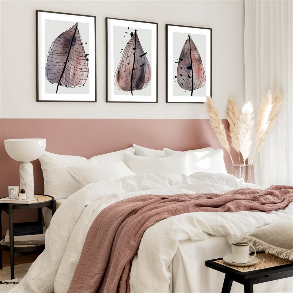 Purple Leaf Poster Tablo Seti | fekarehome