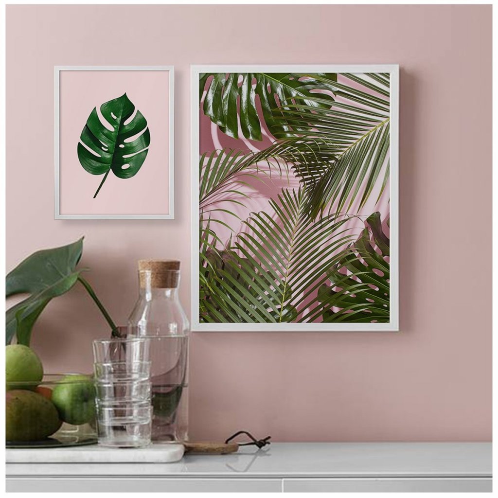 Pembe Botanik No:2 Poster Tablo Seti | fekarehome