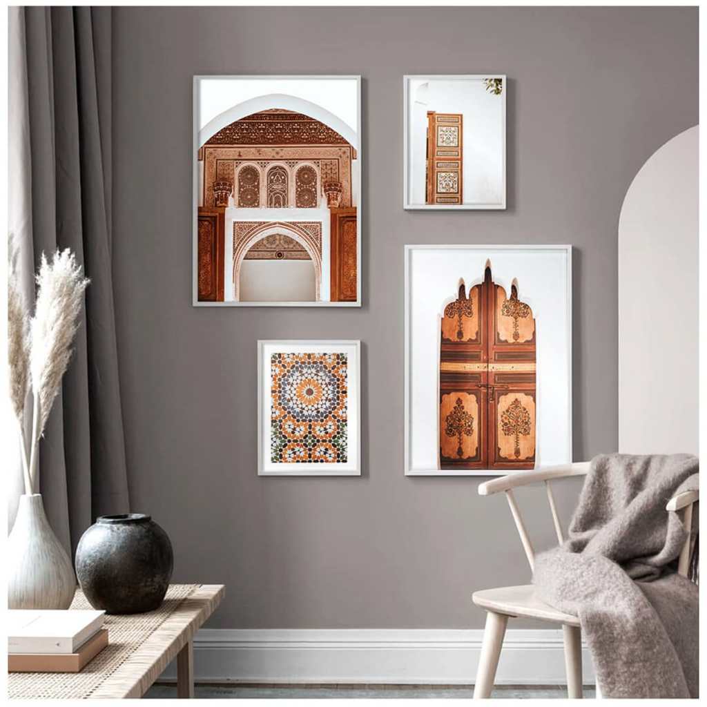 Kahverengi Kapı Poster Tablo Seti | fekarehome