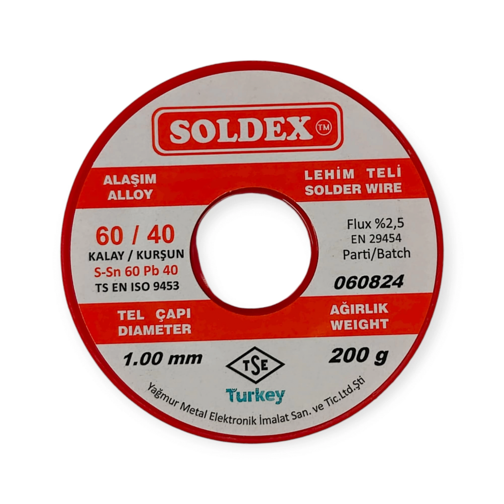 Soldex 60/40 1 Mm Lehim Teli 200 gr - Pil Paketi