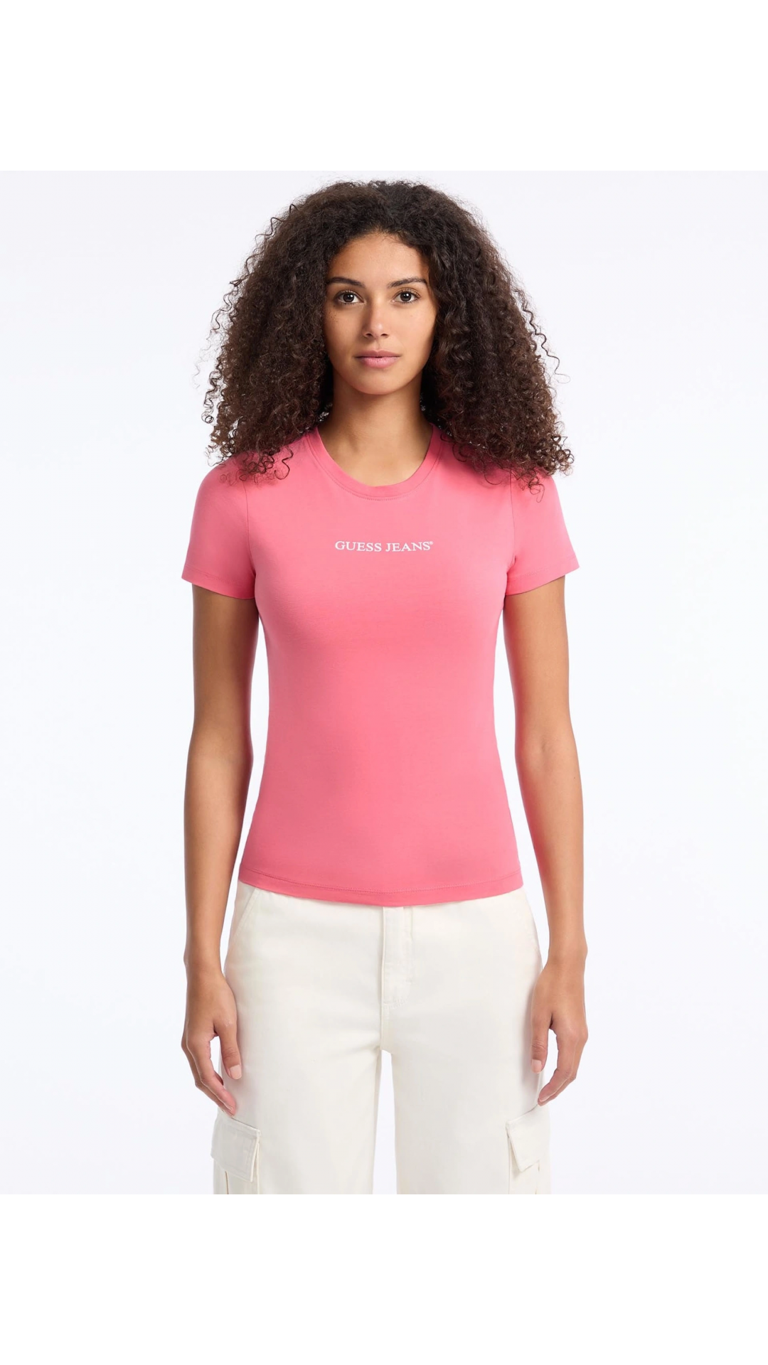 Guess Gj Ss Cn Slim Kadın Pembe Slim Fit T-Shirt W4YI01J1314-A619