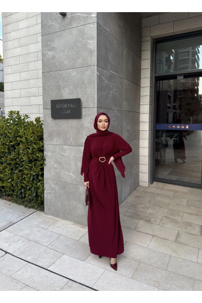 Nisa Sandy Elbise - Bordo