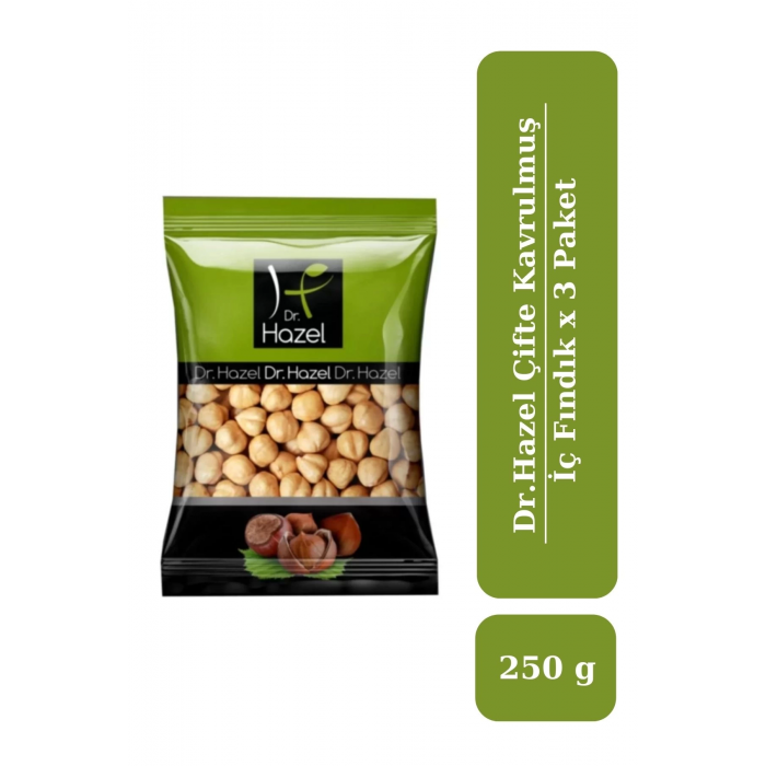 Dr.Hazel Çifte Kavrulmuş İç Fındık 250 g x 3 Paket - Fındık Fırsatı!