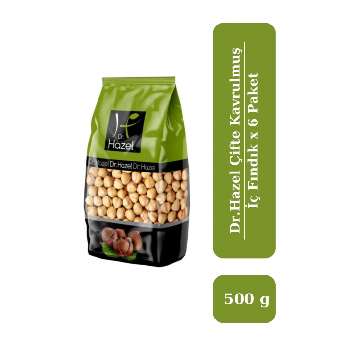 Dr.Hazel Çifte Kavrulmuş İç Fındık 500 G x 6 Paket Avantajlı Fırsat!