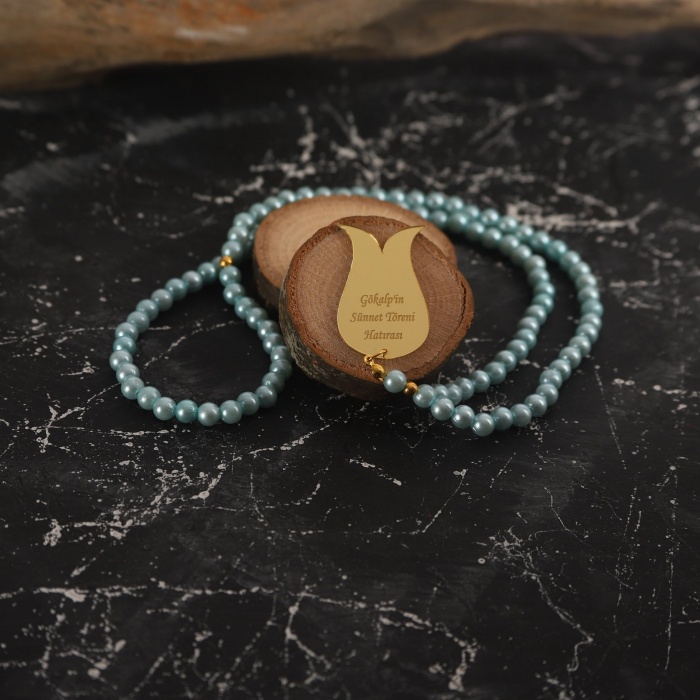 İsme Özel İnci Tesbih Su Yeşili