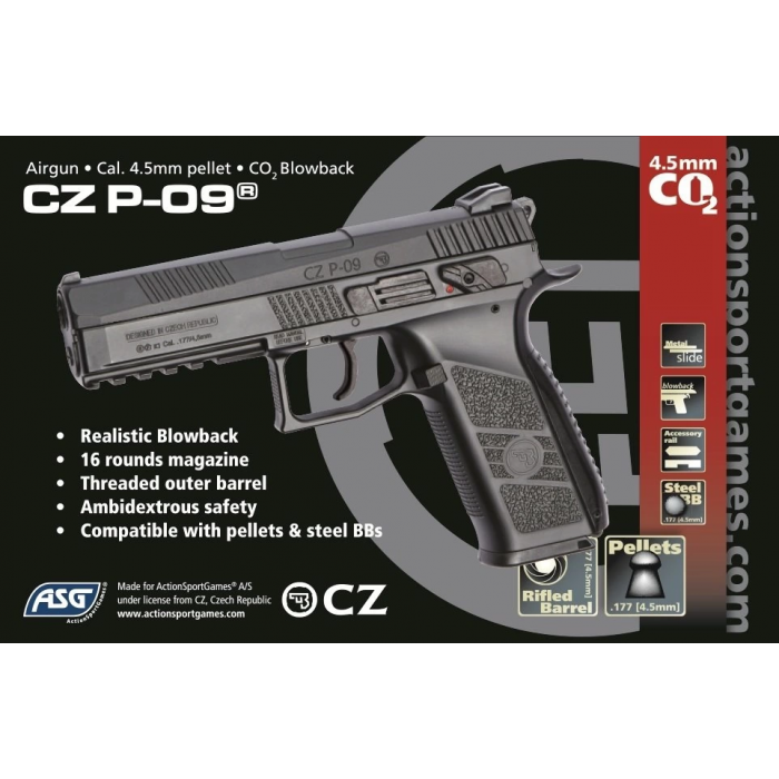 ASG CZ P-09 4.5 MM CO2 PELLET BLOWBACK 17537