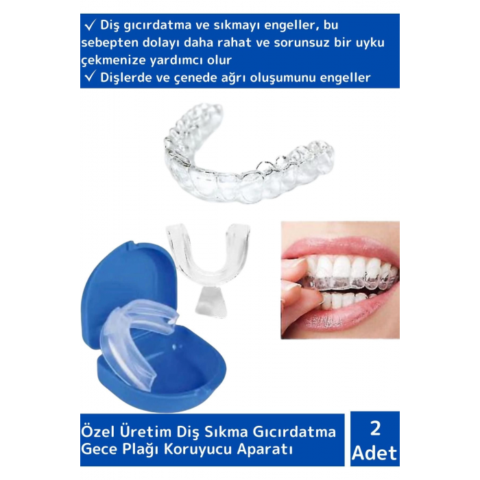 Özel Üretim Diş Çene Sıkma Gıcırdatma Bruksizm Gece Plağı Koruyucu ...