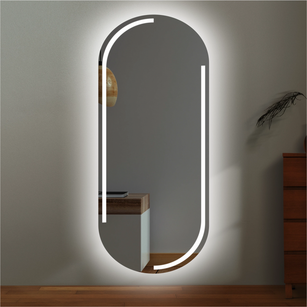 LAZER KUMLAMALI LEDLİ OVAL AYNA