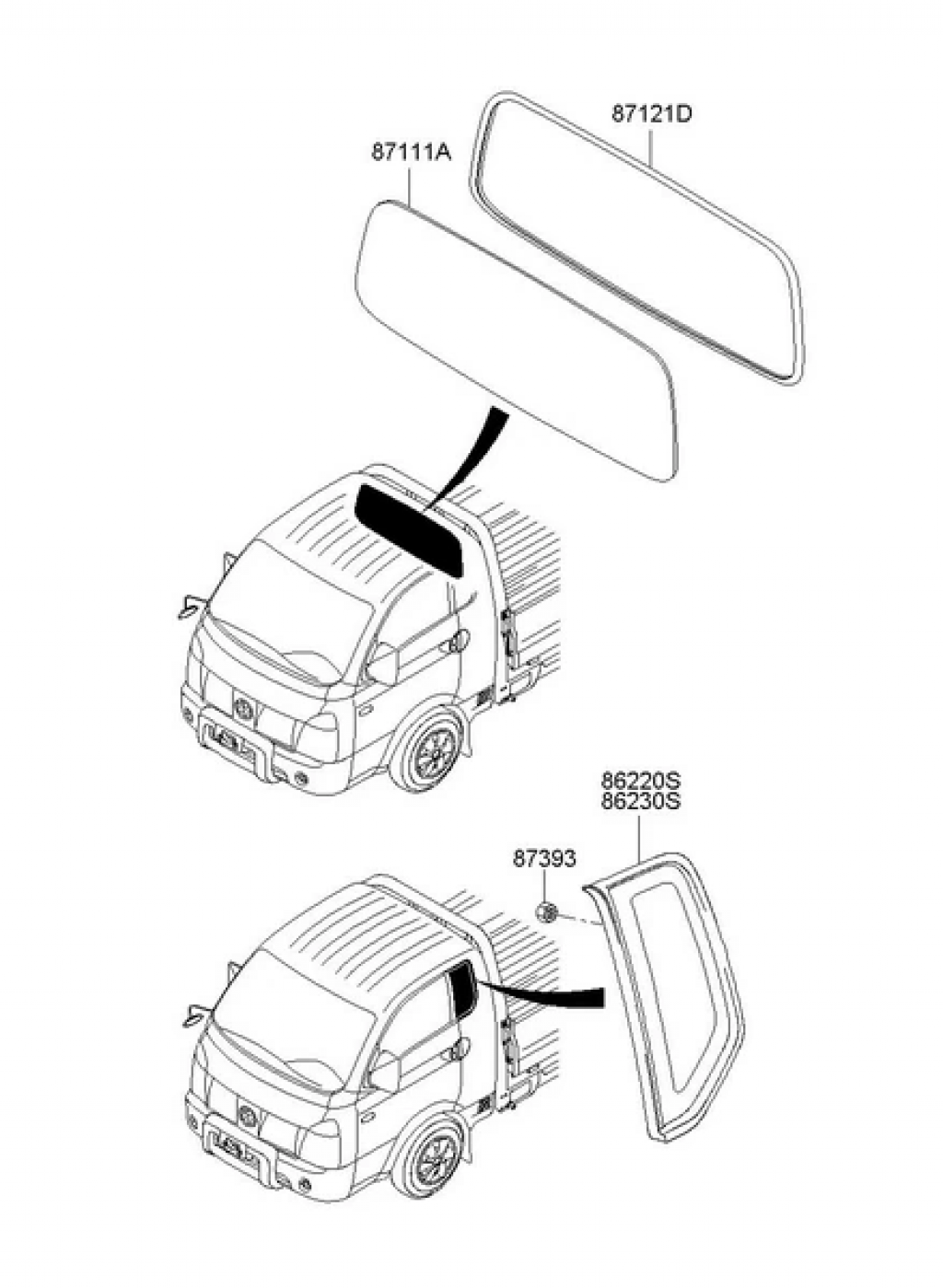 Cam Fitili H100 Kamyonet 2004- Arka Oem No: 87121-4F000