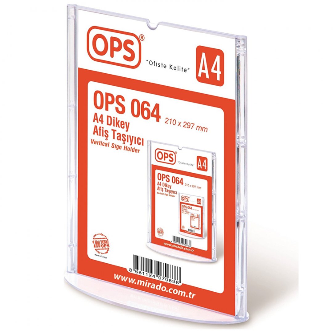 Ops A4 T Tipi Dikey Afiş Taşıyıcı Dp064