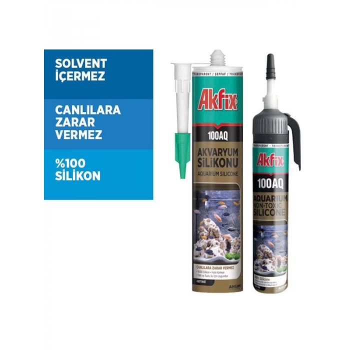 Akfix 100 Akvaryum Silikonu Şeffaf 280 ml - AKFİX - YAPI KİMYASALLARI > Silikonlar - hepsicinde