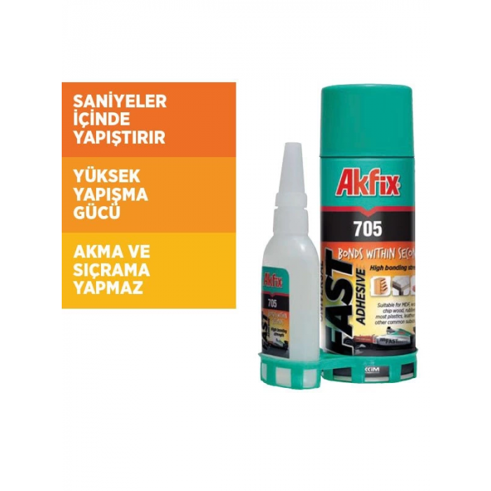 Akfix 705 Hızlı Yapıştırıcı 400 ml + 100 gr Hepsicinde - AKFİX Yapıştırıcılar.