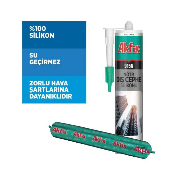 Akfix 915N Nötr Dış Cephe Silikonu 600 ml | AKFIX Silikon - Yapı Kimyasalları.