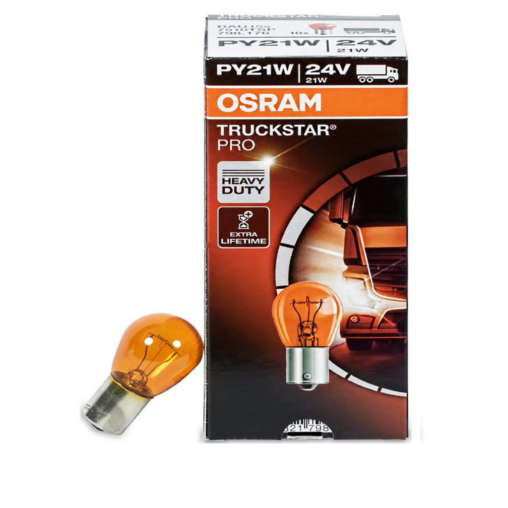 OSRAM 7510 TRUCKSTAR PRO PY21W AMBER SİNYAL AMPULÜ 24 VOLT 10 ADE