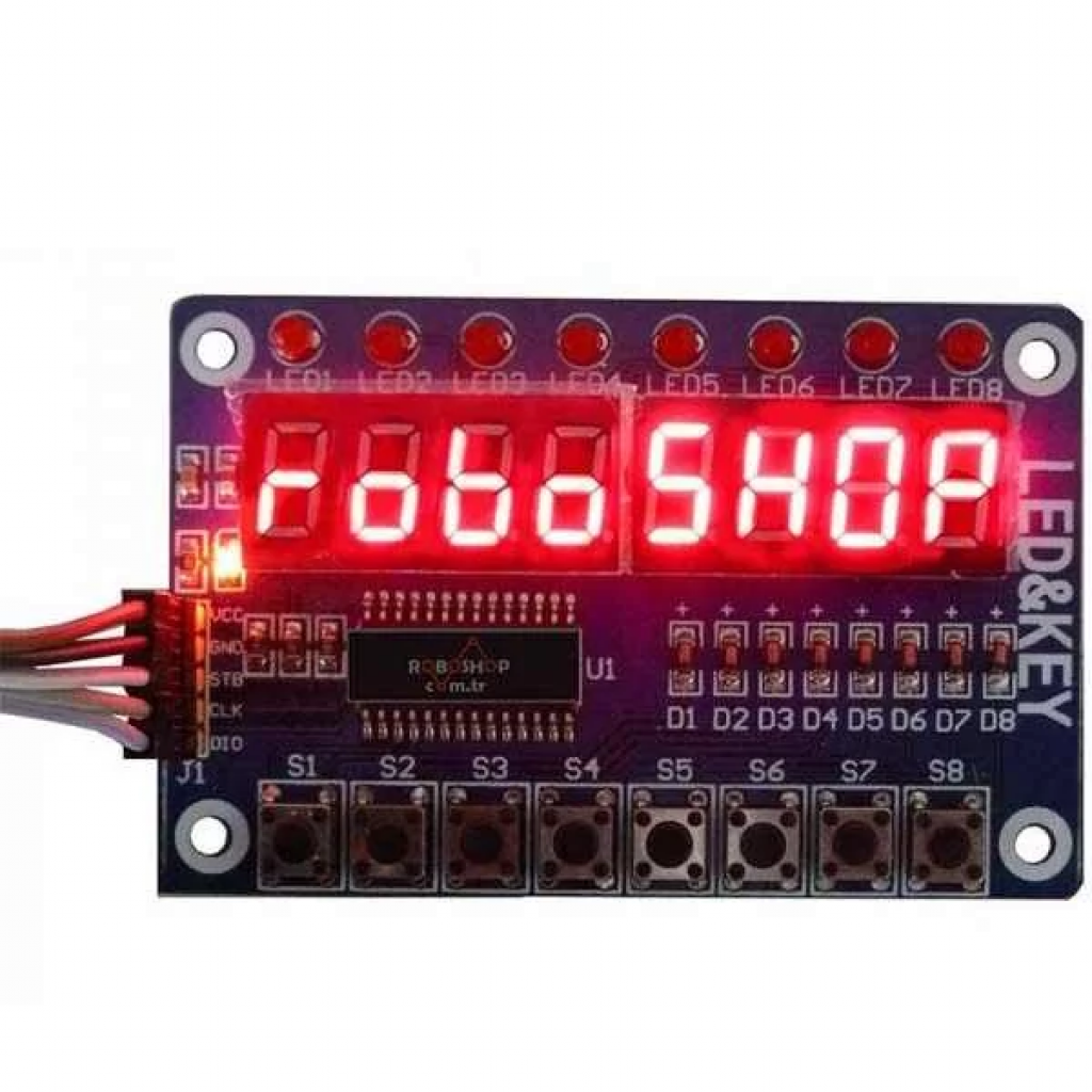Arduino TM1638 7-Segment Gösterge ve Buton Modülü - SATIN AL