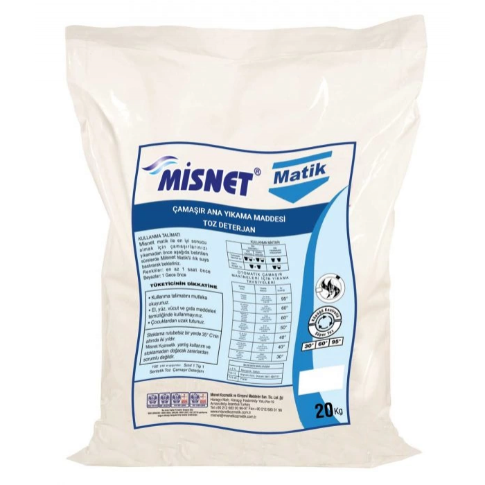 Misnet Toz Deterjan 20 KG - Hijyen ve Temizlikte Kaliteli Çözüm