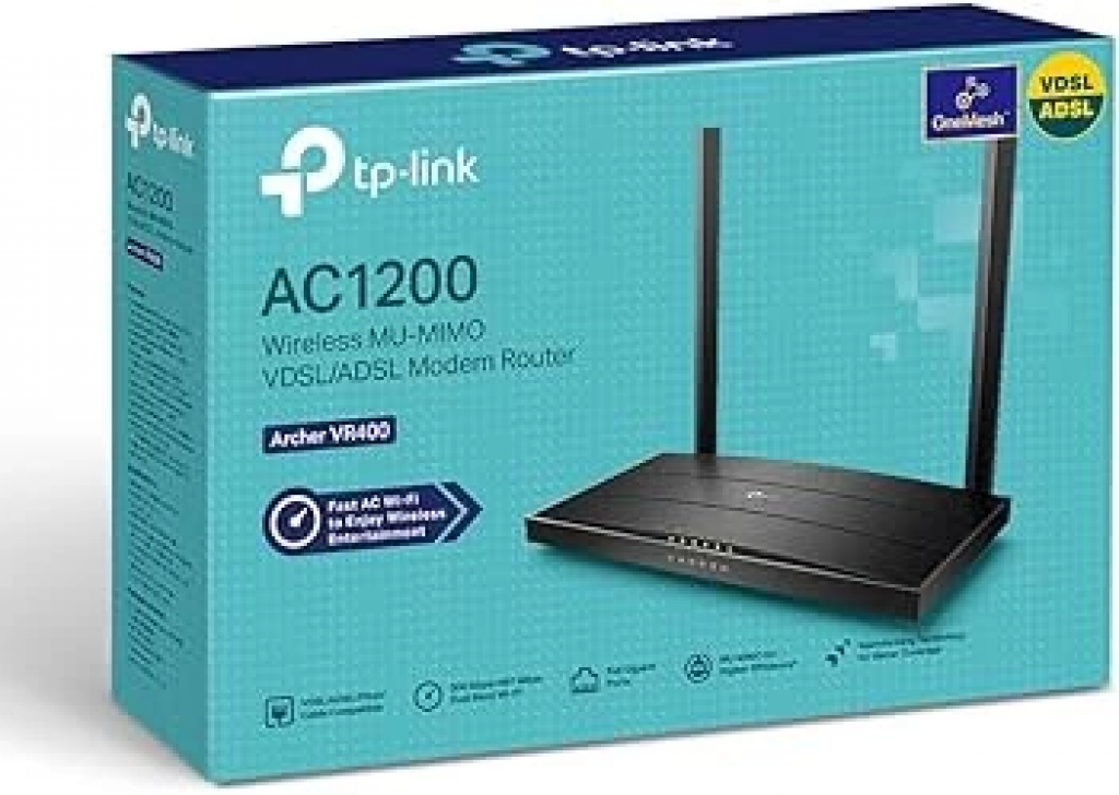 TP-Link ARCHER VR400 1200 Mbps KABLOSUZ DUAL BAND VDSL/ADSL MODEM/ROUTER
