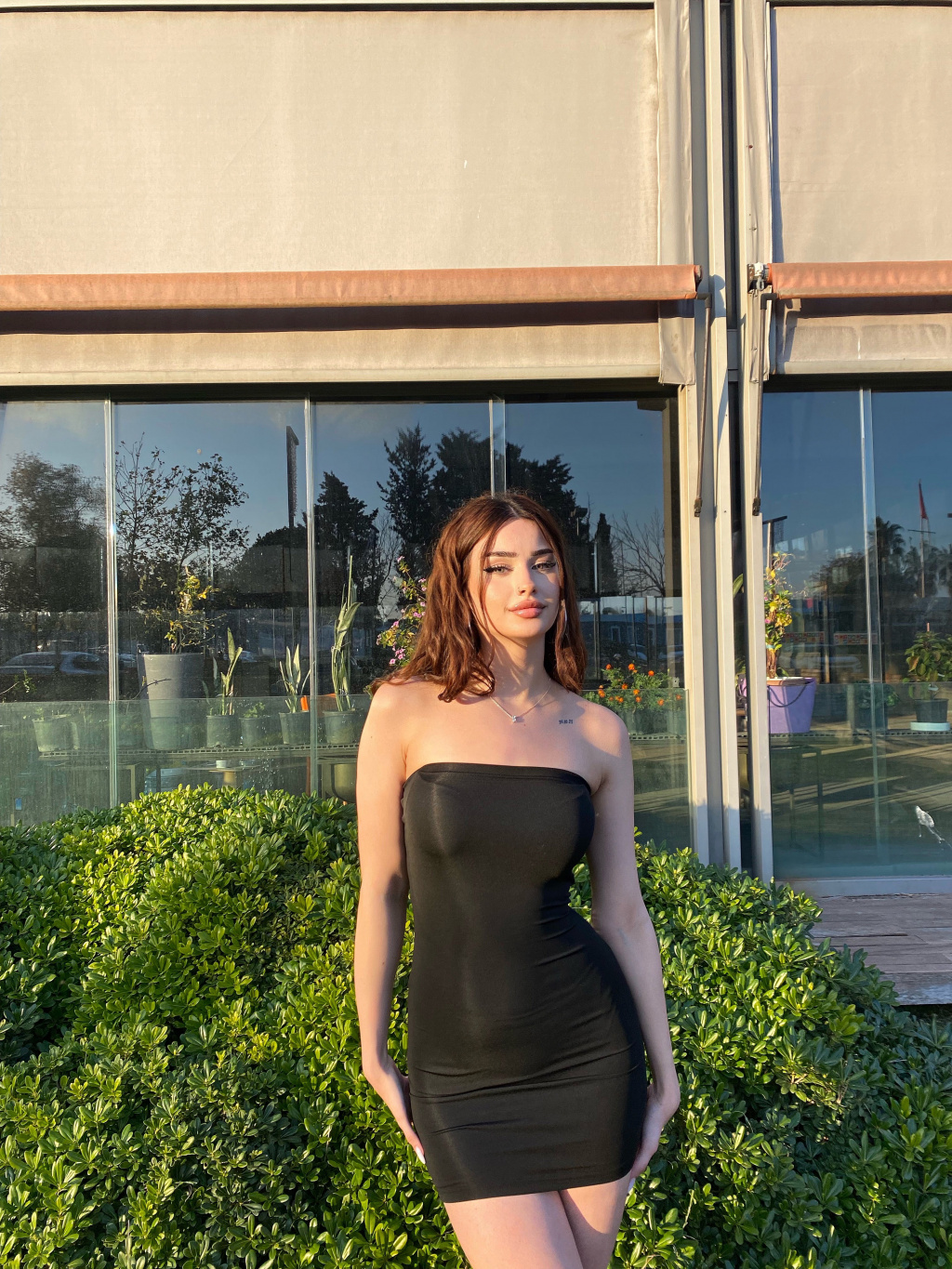 Siyah Straplez Basic Elbise | Meka Butik