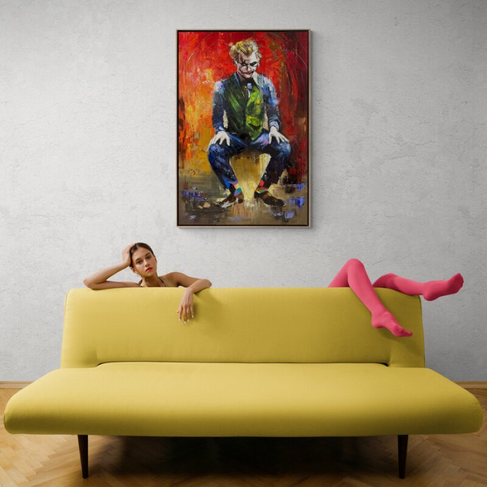 Crazy Joker Portrait Oil Paintings | Simurg Art Gallery