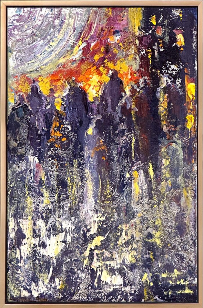 Search Amid the Crowds Oil Painting | Simurg Art Gallery
