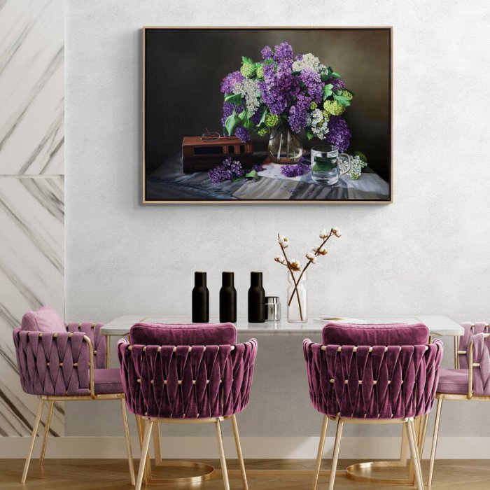 Colorful Lilacs on the Table Custom Order Oil Painting