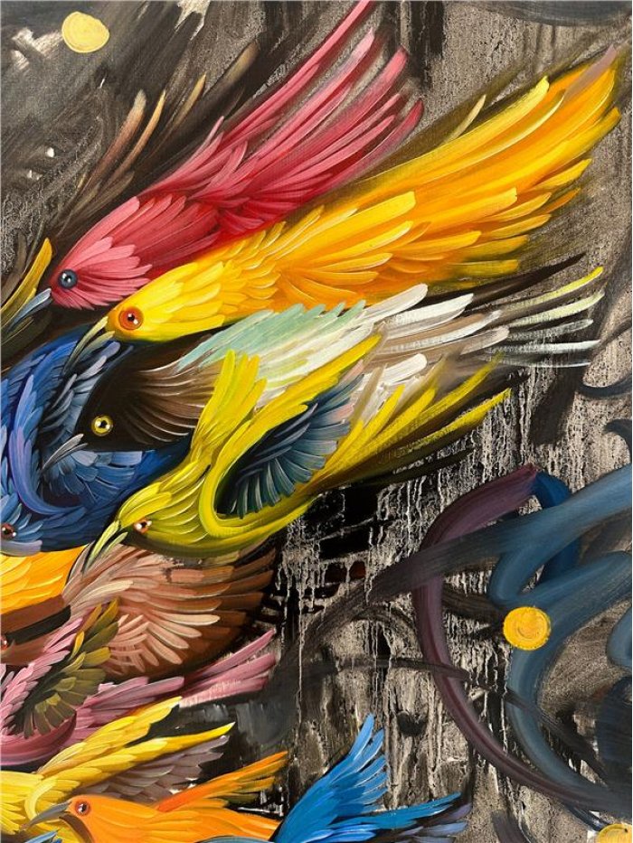 Simurgh Bird Oil Painting | Simurg Art Gallery