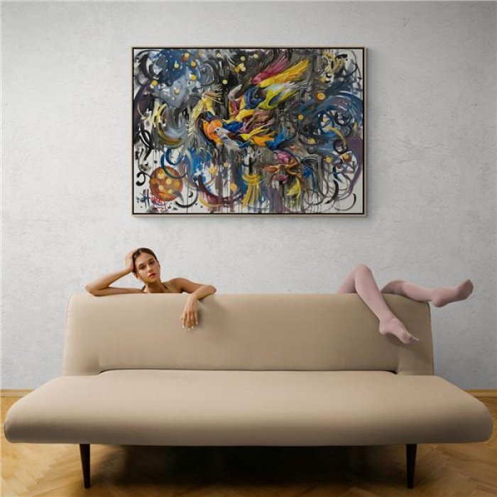 Simurgh Bird Oil Painting | Simurg Art Gallery