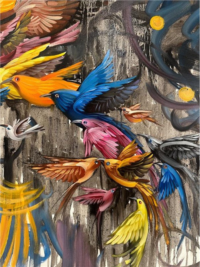 Simurgh Bird Oil Painting | Simurg Art Gallery