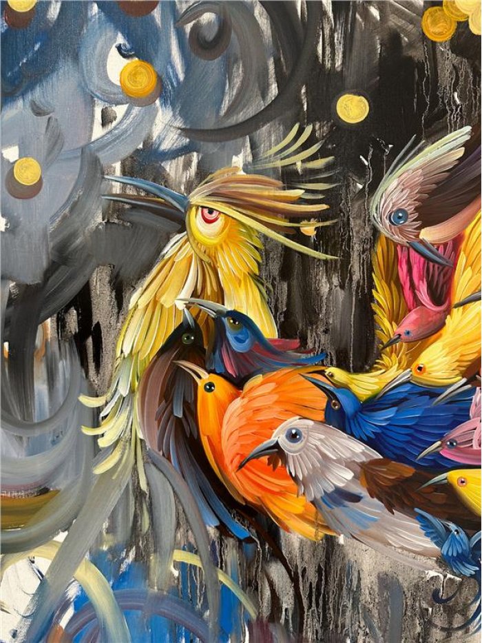 Simurg - Anka Kuşu Yağlı Boya Tablosu | Simurg Sanatevi