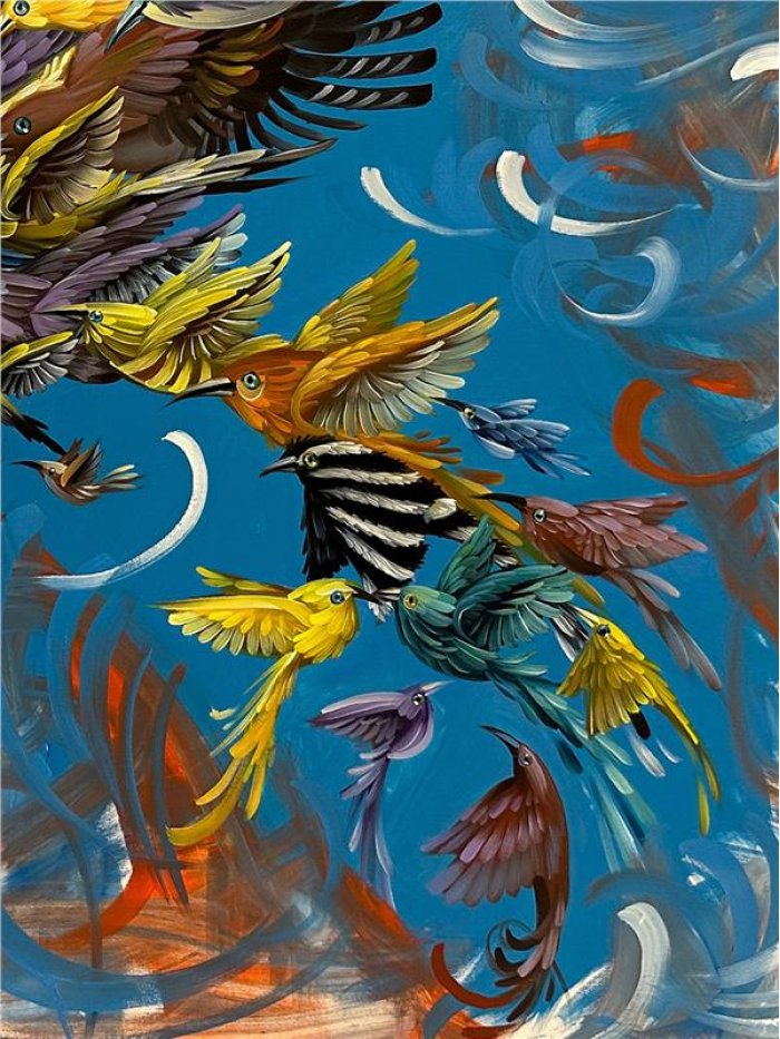 Simurg Efsanesi Yağlı Boya Tablosu | Simurg Sanatevi