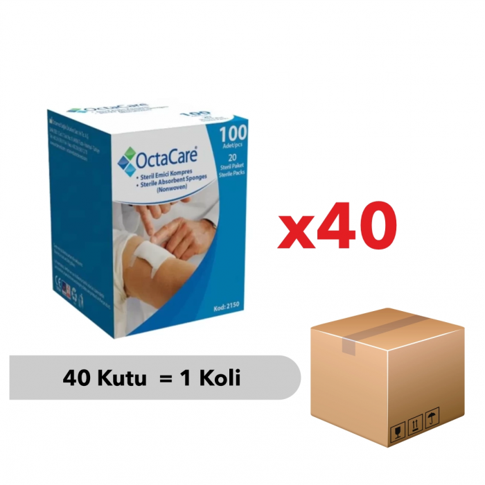 Octacare Steril Kompres Nonwoven Spanç 100'lü 40 Kutu