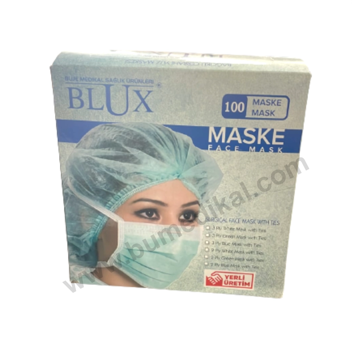 Bağcıklı 3 Katlı Cerrahi Maske 100'lü - 1 Kutu | Bağcıklı maske fiyatı