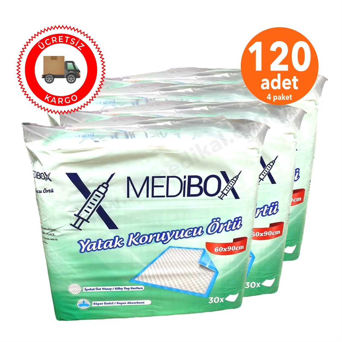 Medibox Yatak Koruyucu 60x90cm - 120 adet - Serme Bezi