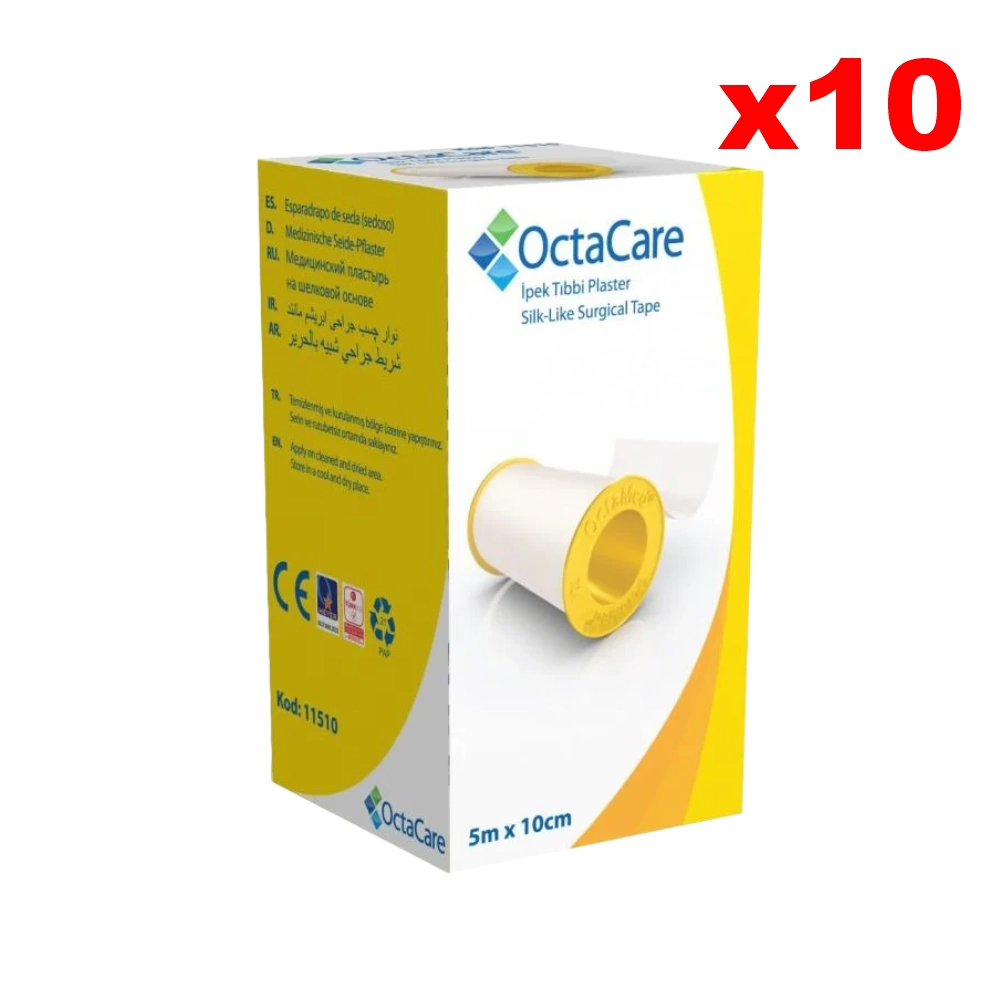 Octacare İpek Flaster 10cm x 5m - 10 Adet | İpek Flaster Fiyatları