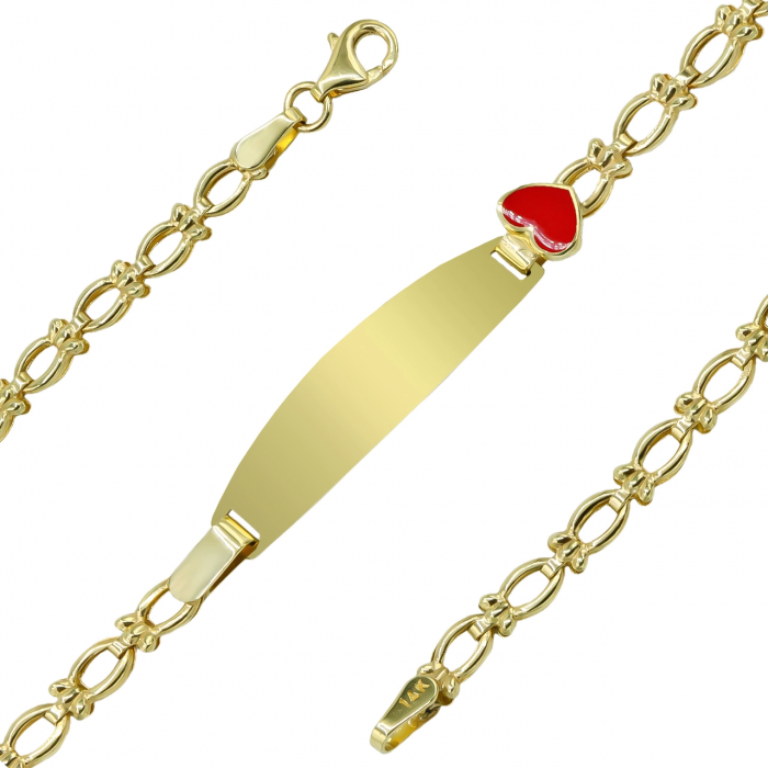 Kalpli 14 Ayar Altın Çocuk Künyesi