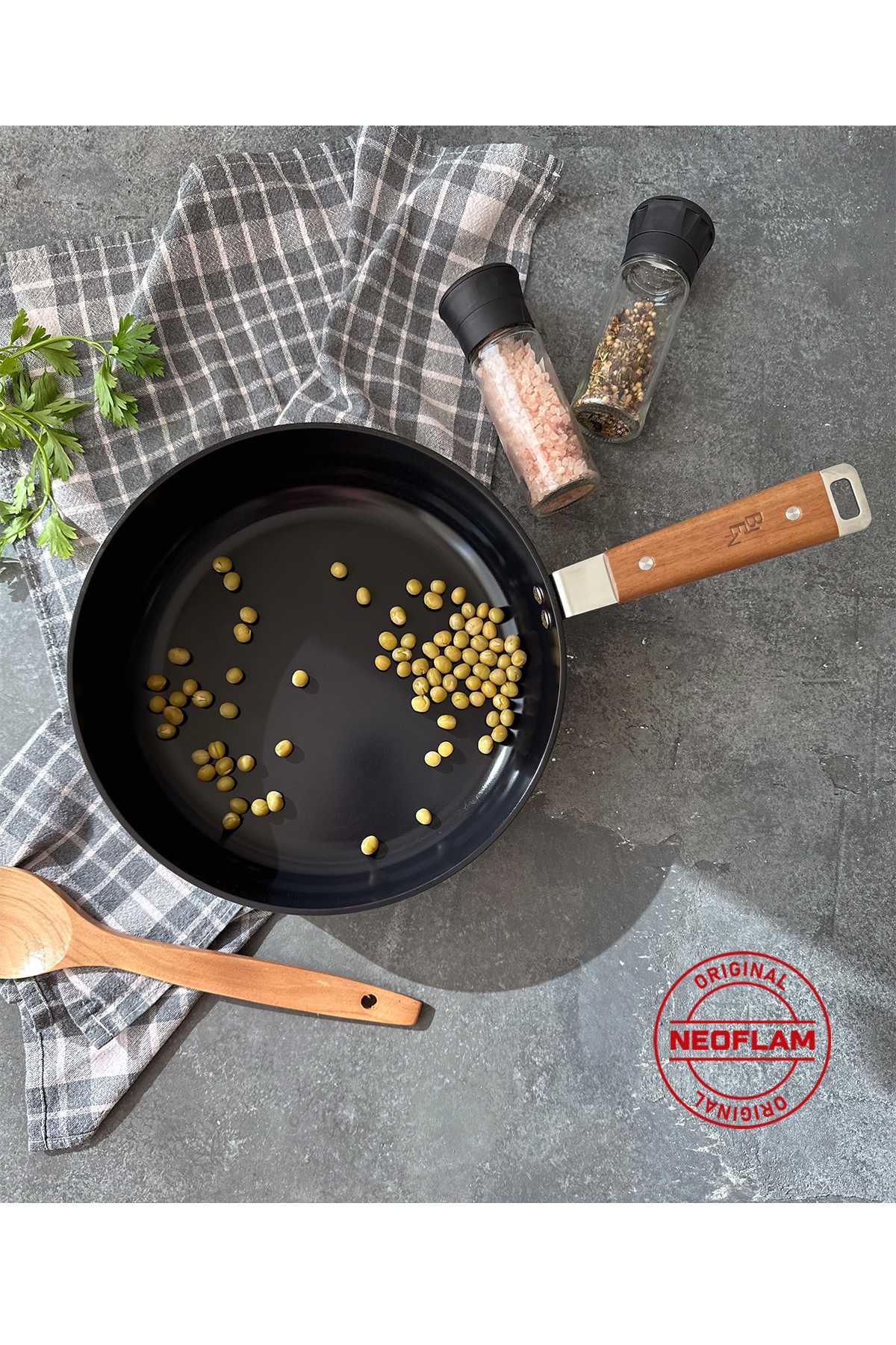 Neoflam Bien Siyah Wok Tava 24 cm.-burcubilluriye.com