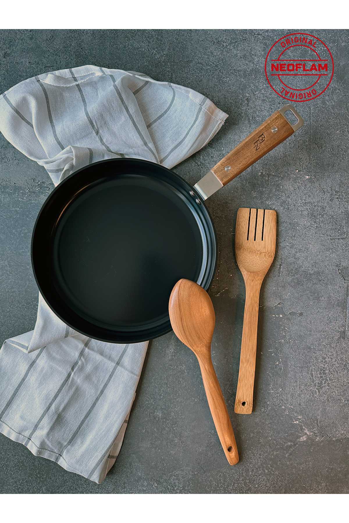 Neoflam Bien Siyah Tava 24 cm.-burcubilluriye.com