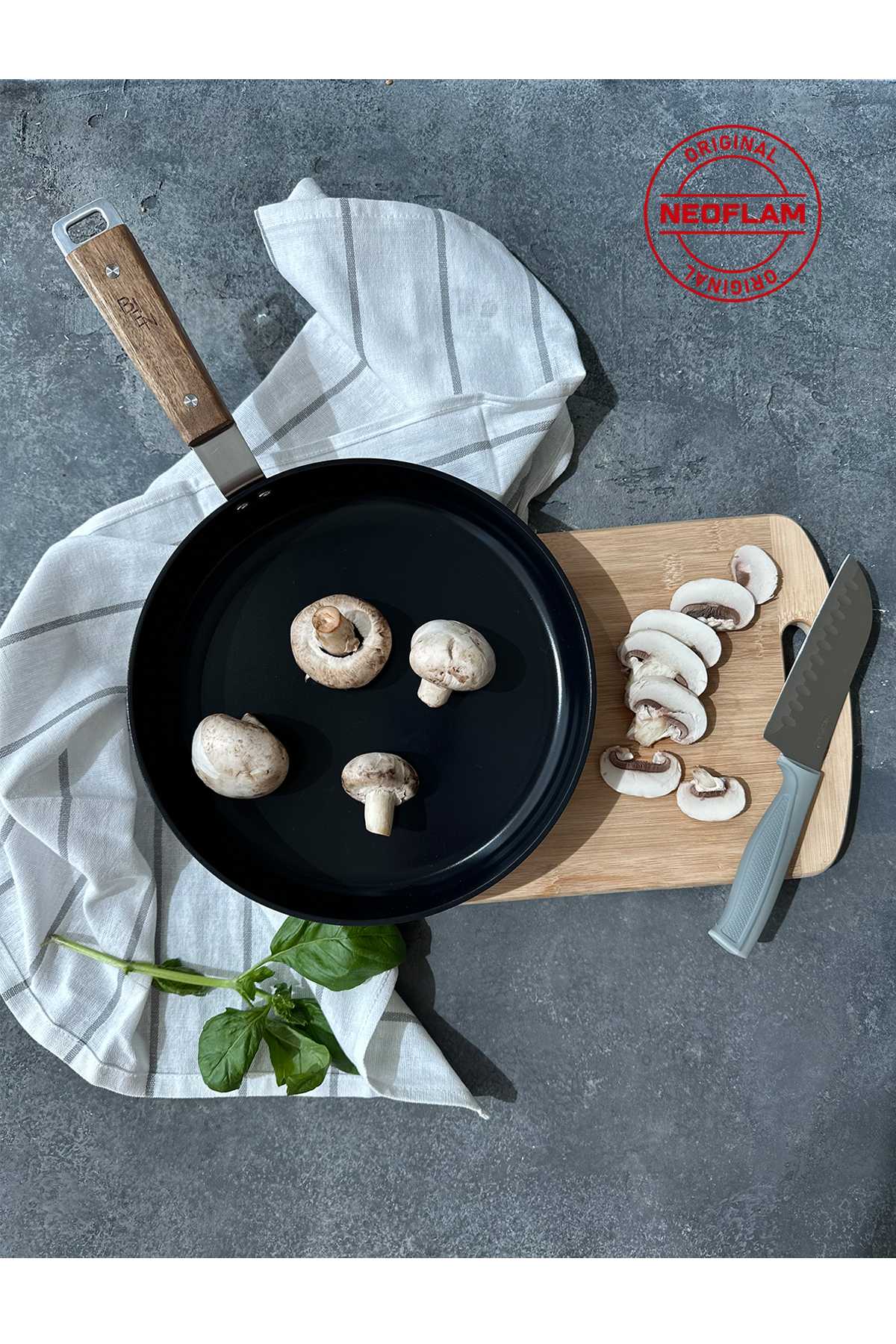 Neoflam Bien Siyah Tava 24 cm.-burcubilluriye.com