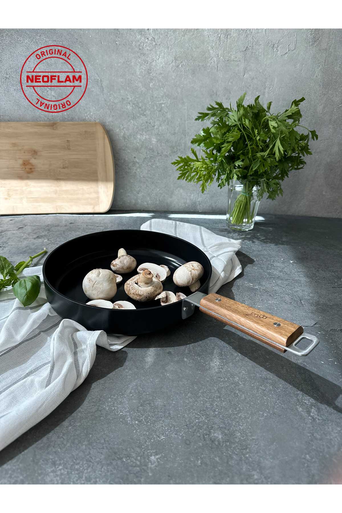 Neoflam Bien Siyah Tava 24 cm.-burcubilluriye.com