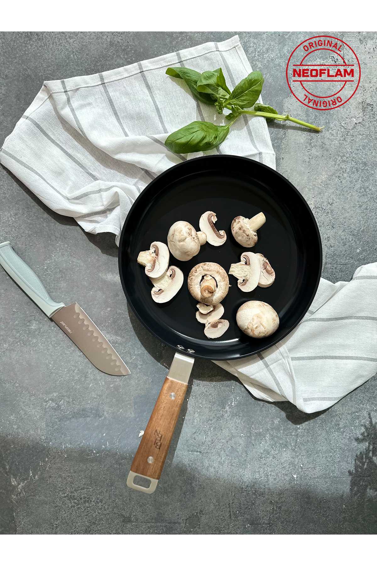 Neoflam Bien Siyah Tava 24 cm.-burcubilluriye.com