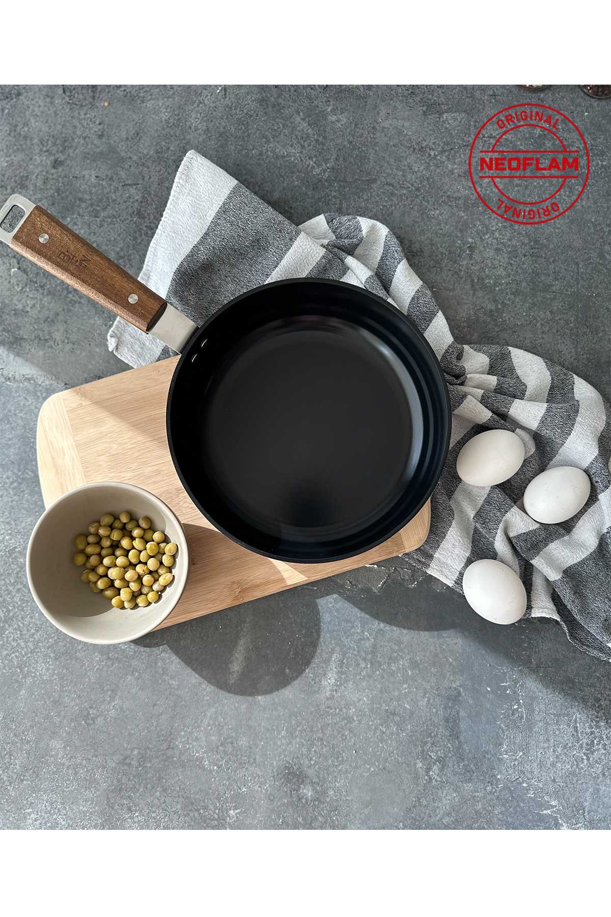 Neoflam Bien Siyah Wok Tava 20 cm.-burcubilluriye.com