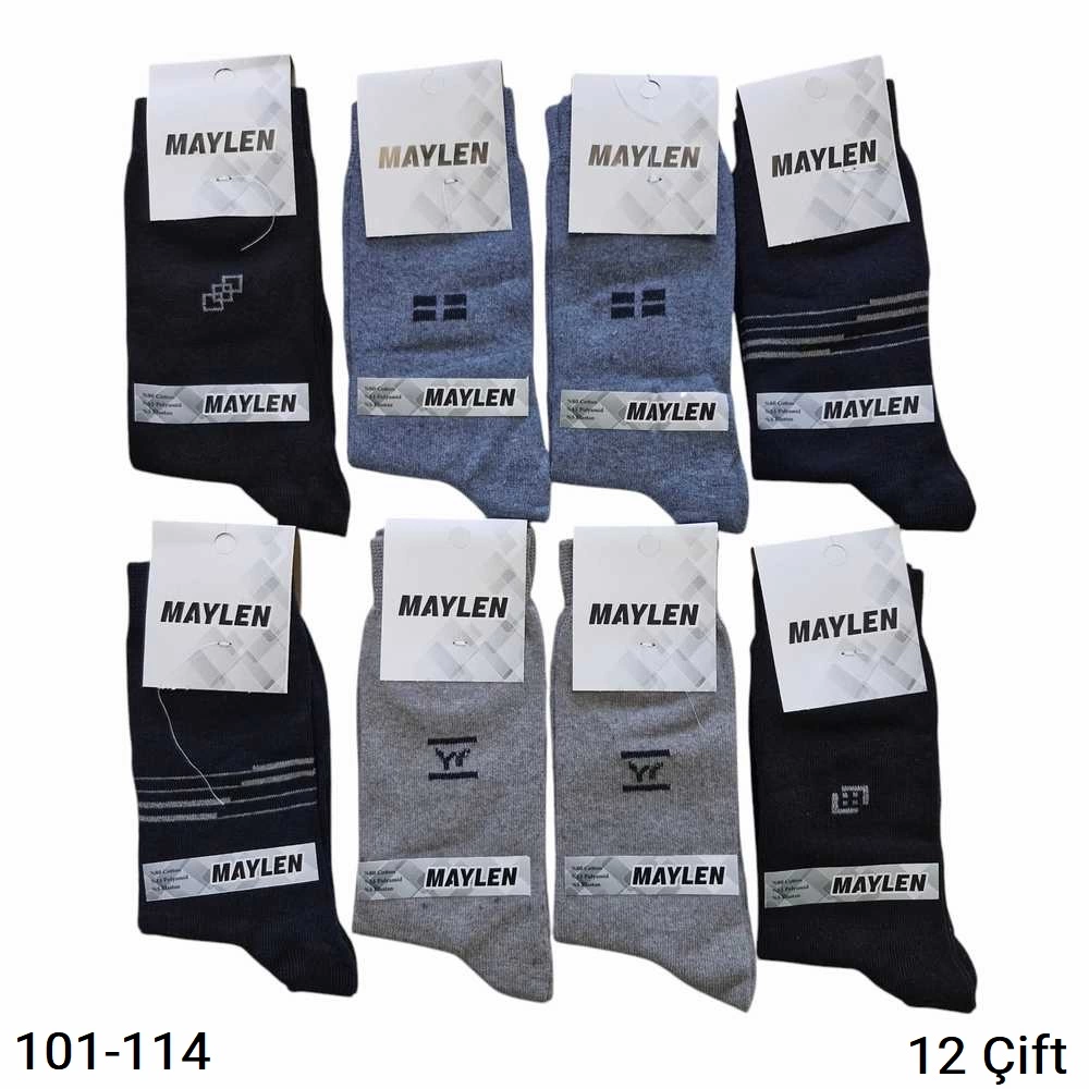 Maylen Erkek Likralı Ekonomik Soket Çorap 12 Çift 101-114 - Erkek Çorap ...