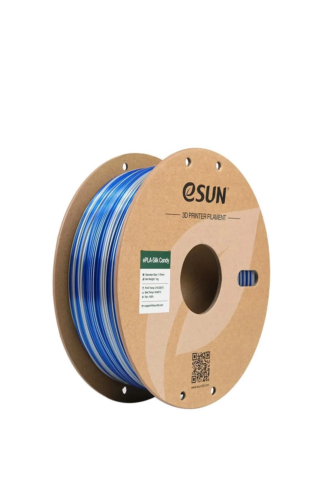 Esun PLA-Silk Candy Filament Gümüş-Mavi - Esun FİLAMENT Pla Filament