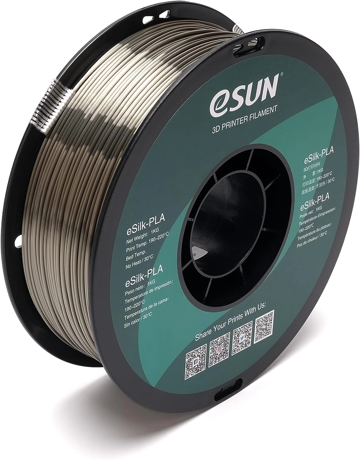 eSUN Silk PLA 3D Printer Filament Bronze