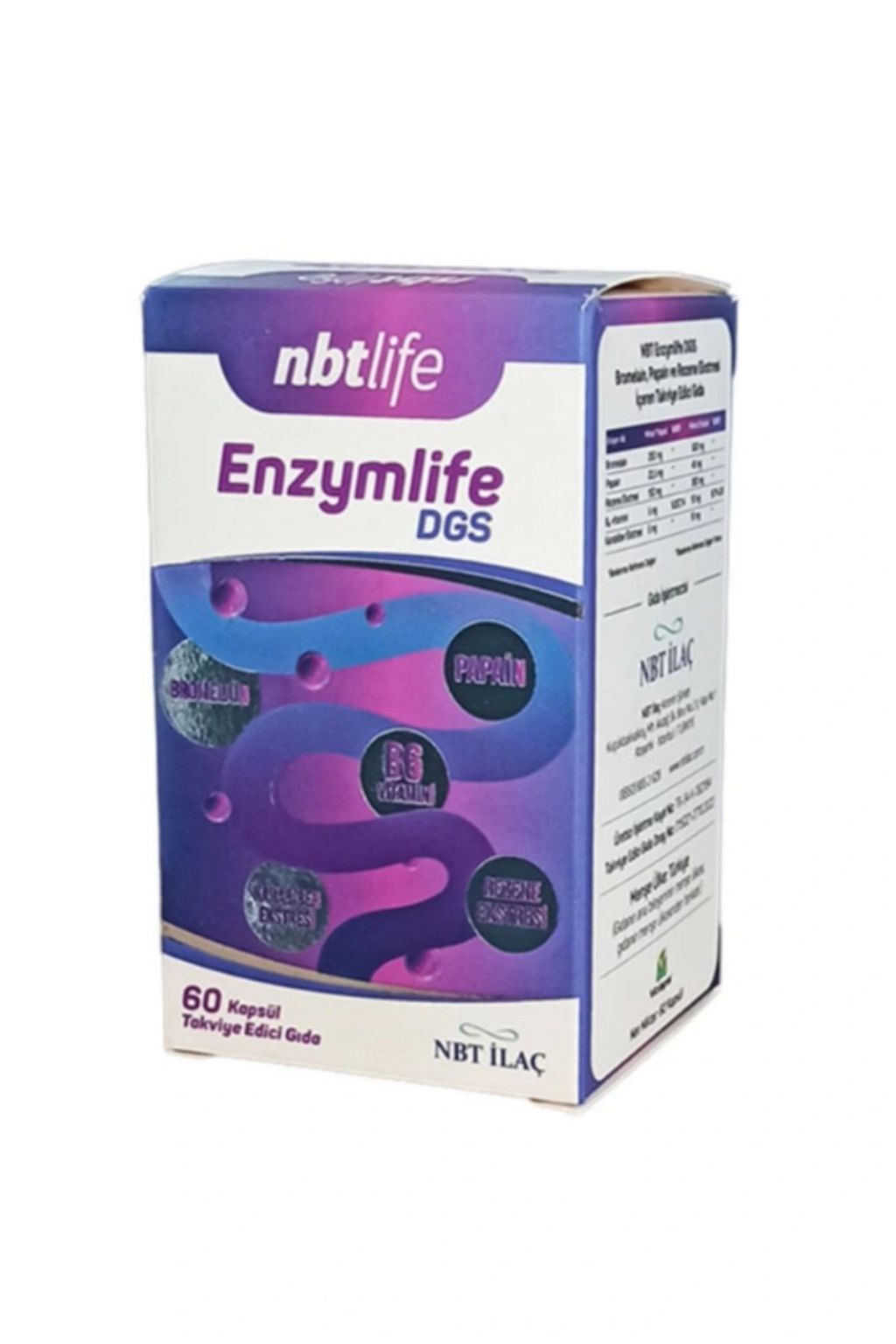 Nbt Life Enzymlife DGS Takviye Edici Gıda 60 Kapsül