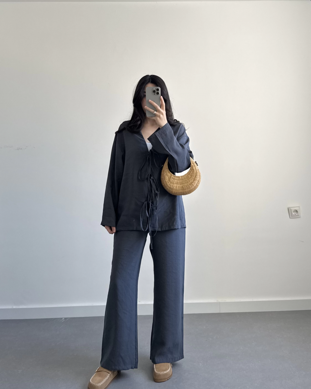 FİRE ÖNDEN BAĞLAMALI TENSEL TAKIM ANTRASİT