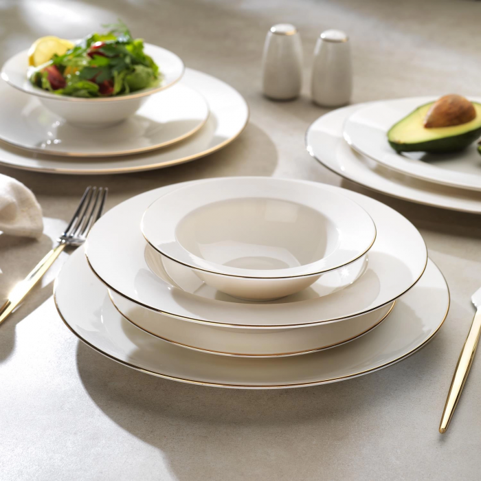 Schafer Endless 56 Parça 12 Kişilik Yemek Takımı Altın