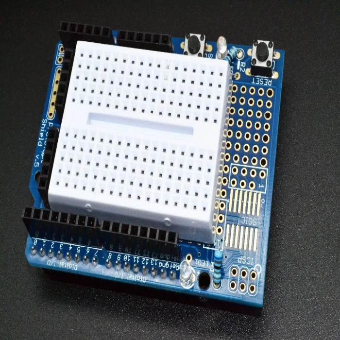 Arduino UNO R3 Proto Shield'i + Mini Breadboard