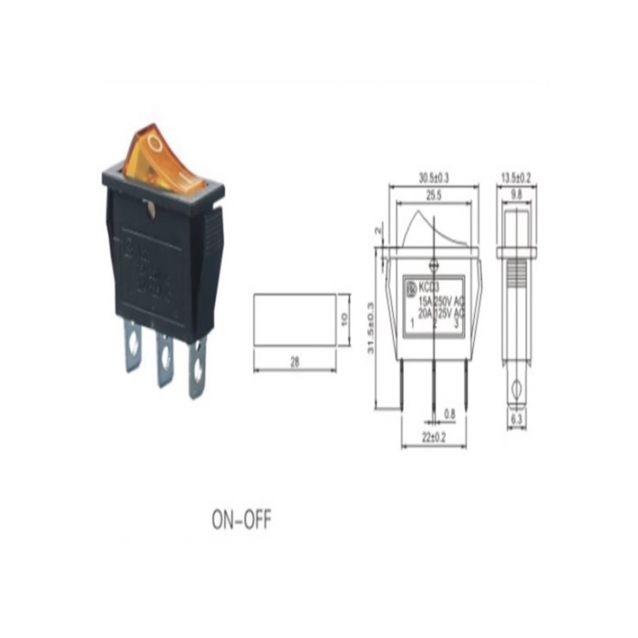 IC-113 Dar Işıklı Anahtar ON-OFF