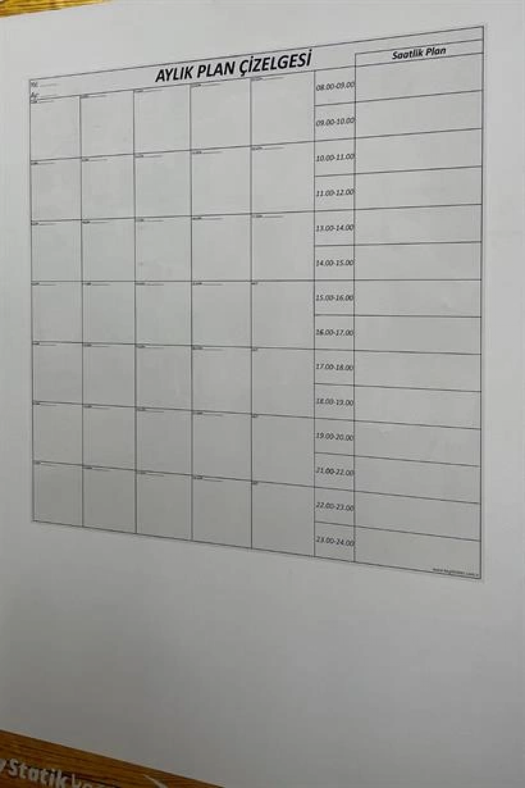 TUFEYO Aylık Planlayıcı Manyetik Duvar Stickerı Takvim Plan Çizelgesi